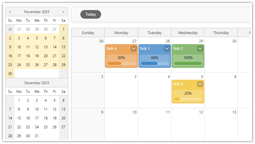 React Monthly Calendar Daypilot Documentation Scheduling Components For Javascript Angular 8661
